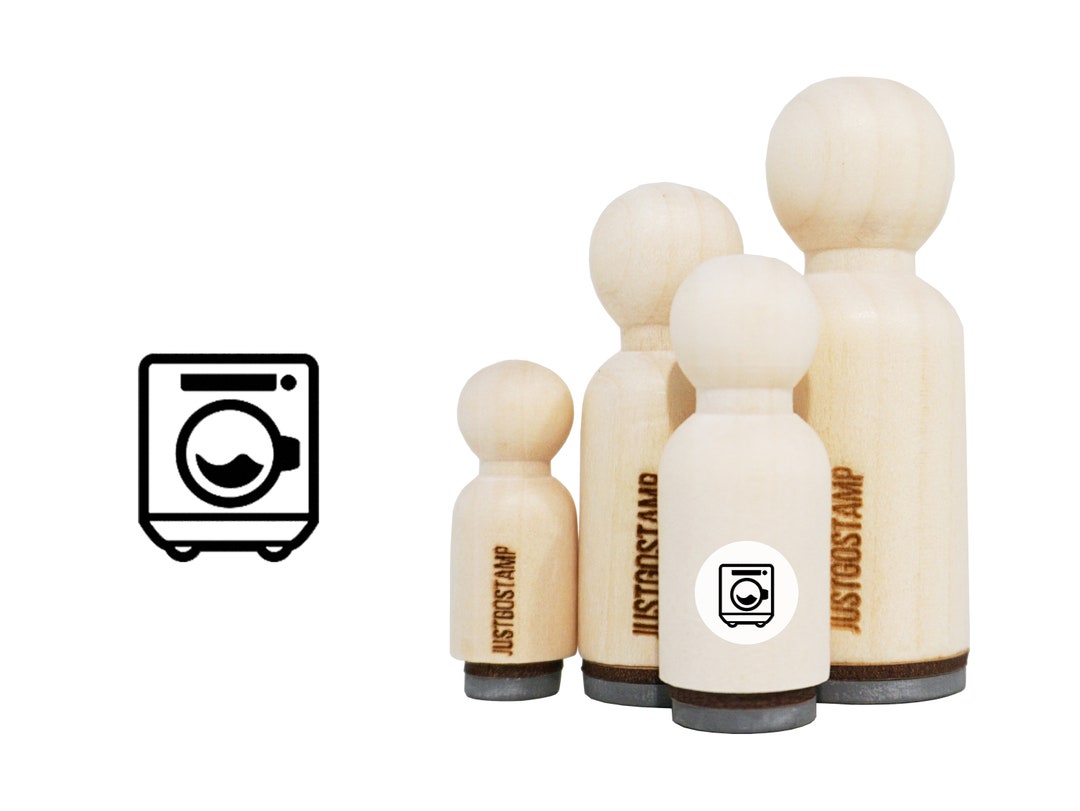 Washing Machine Rubber Stamp - Laser Engraved Rubber Stamp for Crafting ...