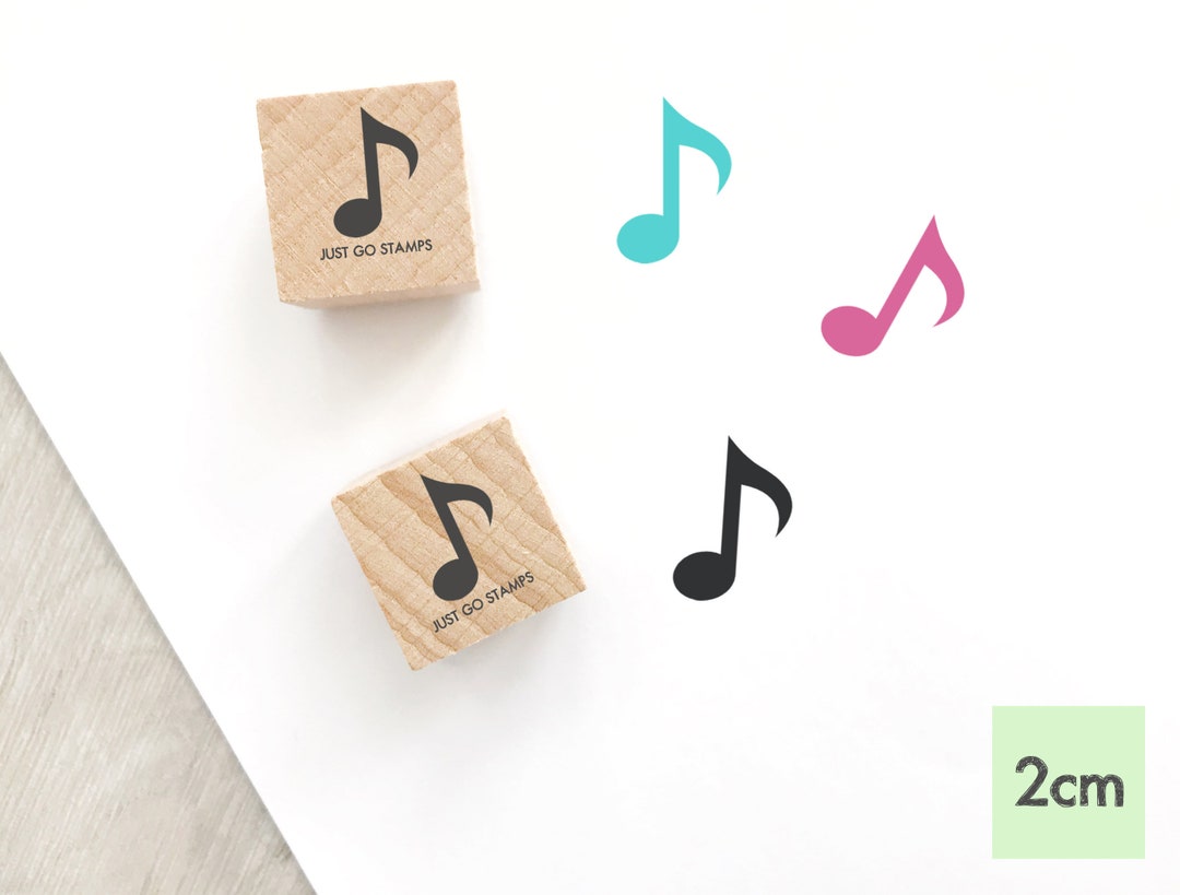 Eighth Note Rubber Stamp - Φ20/30/40mm Mini Stamp - Music Note Rubber ...