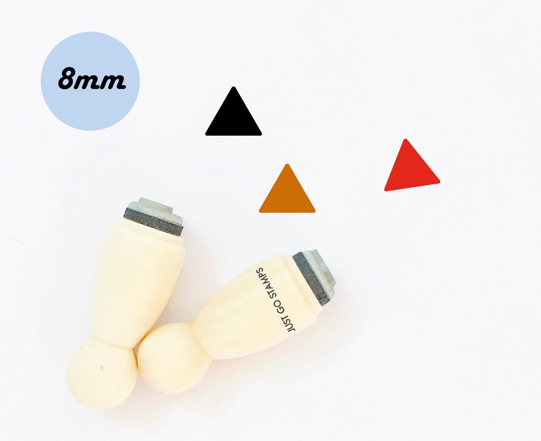 Solid Triangle Rubber Stamp - Φ8mm Mini Stamp - Triangle Shape Outline ...
