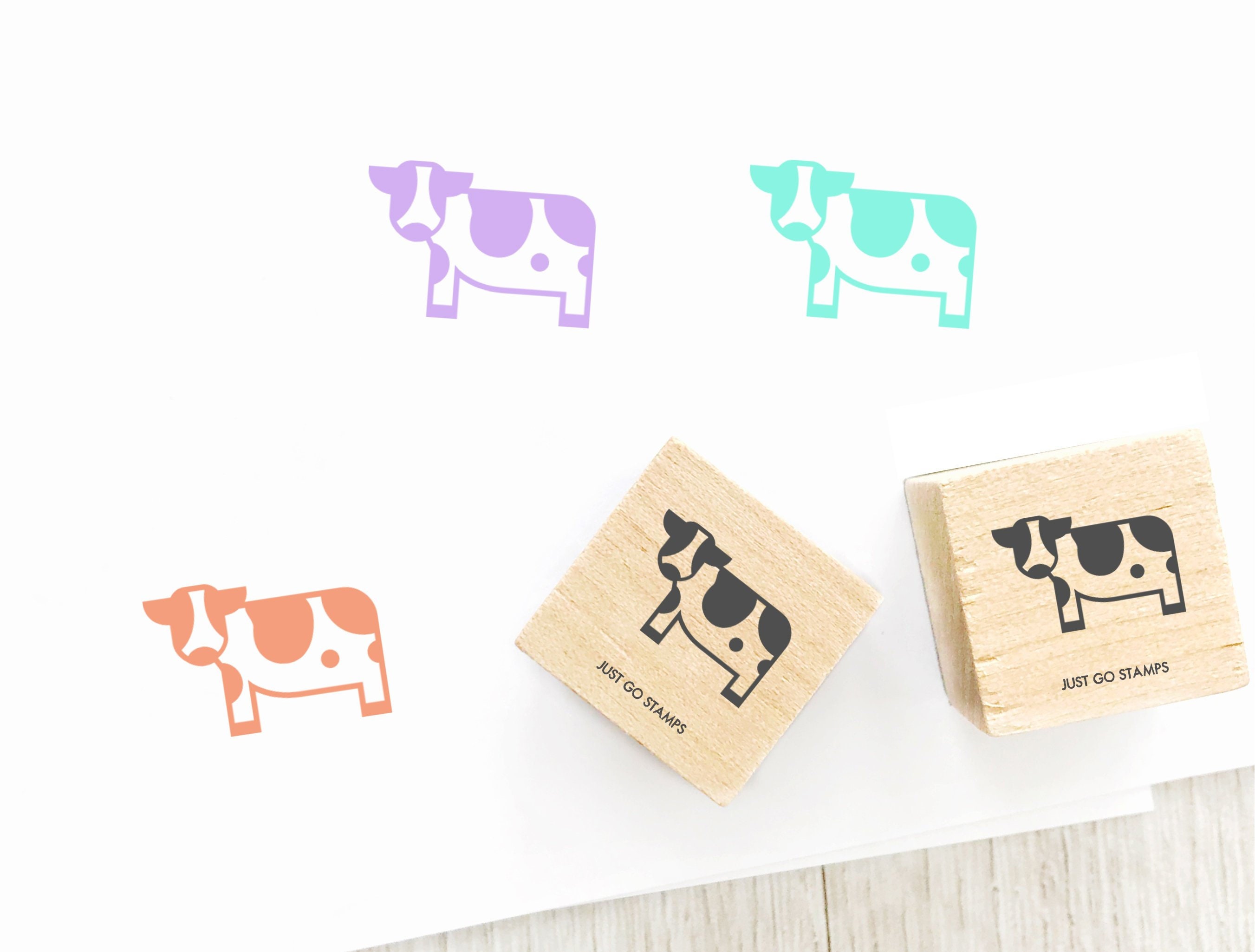 Cow Rubber Stamp - Φ20/30/40mm Mini Stamp - Meal Options Stamp ...