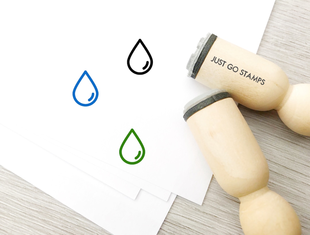 Water Drop Rubber Stamp - Φ16mm/20mm/25mm Rubber Stamp - Health Stamp ...