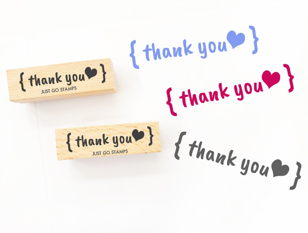 Thank You Phrase Stripe Rubber Stamp - Φ10 X 45mm Mini Stamp - Quote ...