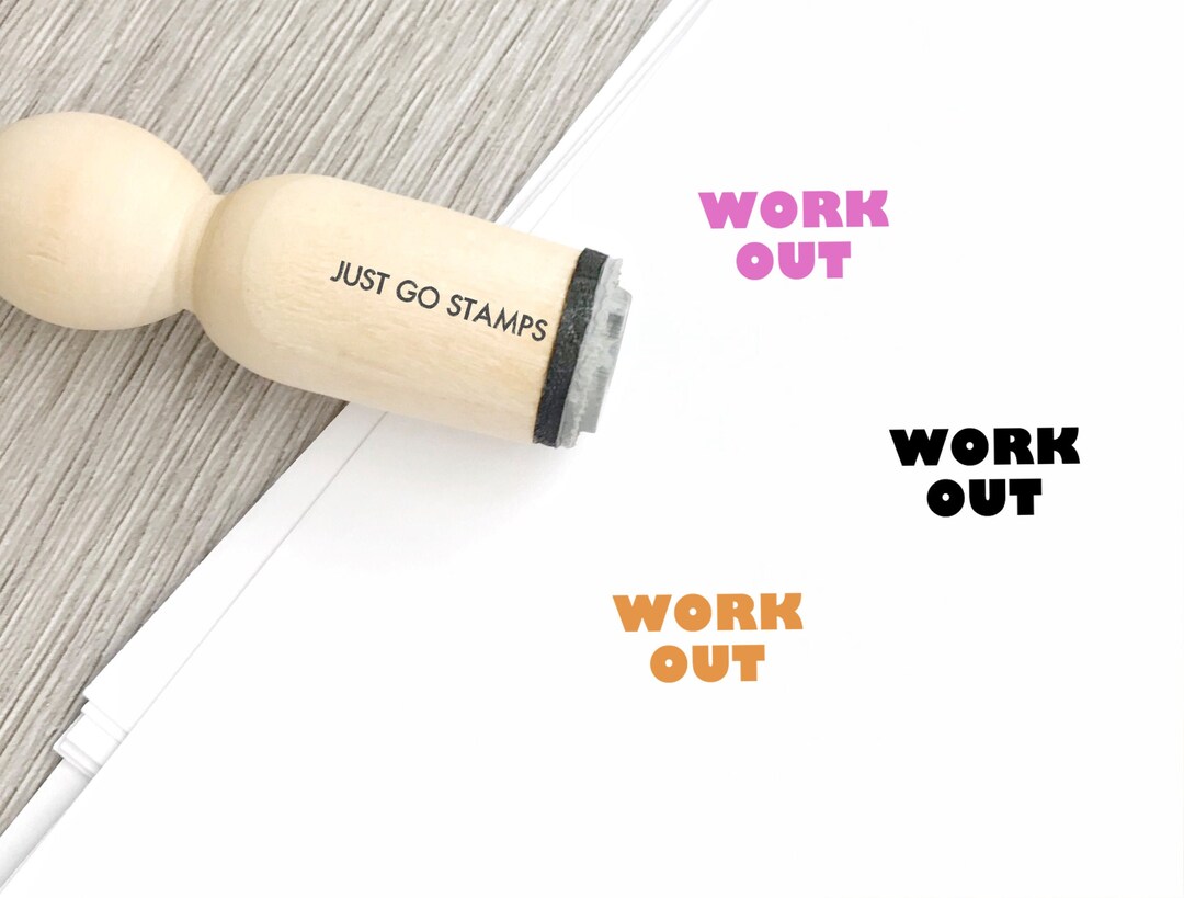 Workout Rubber Stamp - Φ16mm/20mm/25mm Rubber Stamp - Fitness Stamp ...