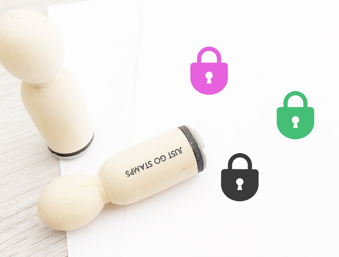 Lock Rubber Stamp - Φ16mm/20mm/25mm Rubber Stamp - Planner Stamp ...