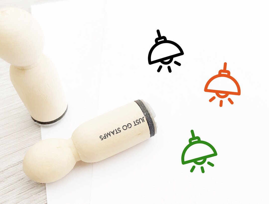 Light Bulb Rubber Stamp - Φ16mm/20mm/25mm Rubber Stamp - Light Stamp ...