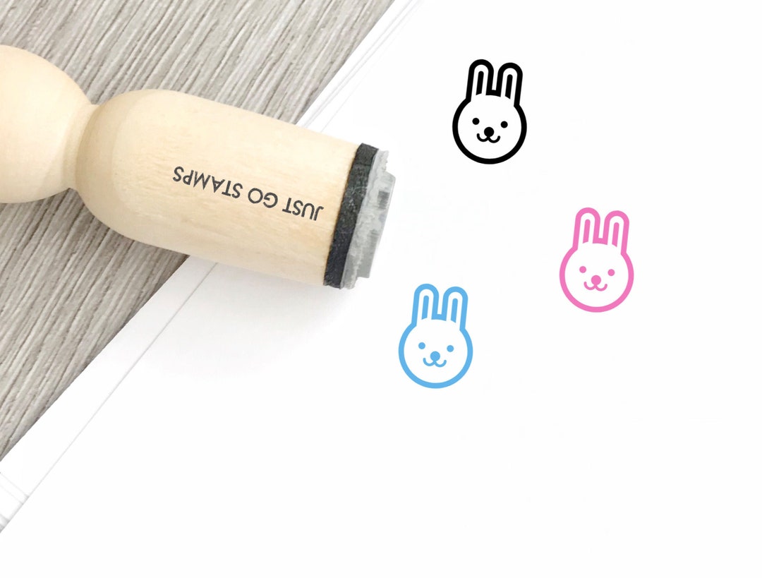 Rabbit Rubber Stamp - Φ16mm/20mm/25mm Rubber Stamp - Cut Rabbit Stamp ...