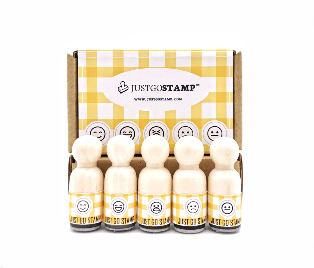 5 PCS Emoji Face Rubber Stamp - Φ16mm Stamp - Happy Stamp, Smile Stamp ...