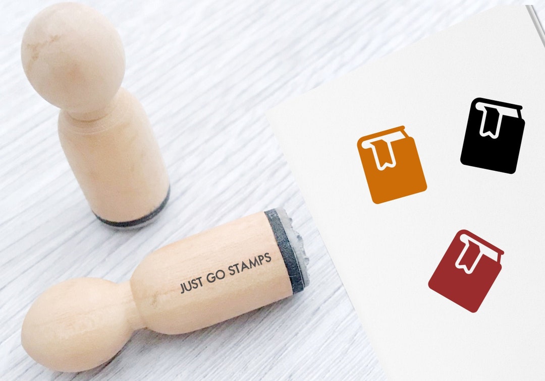Book Rubber Stamp - School Study Reading Stamp - Etsy