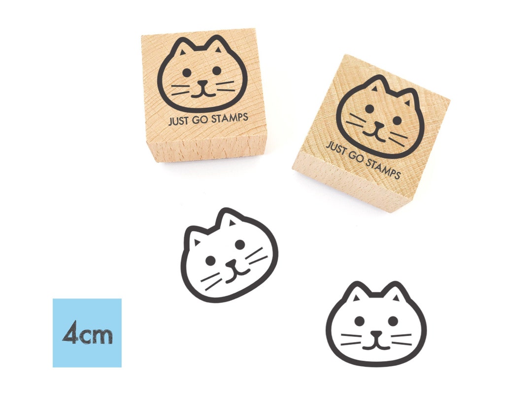 Cat Rubber Stamp - Φ20/30/40mm Square Stamp - Animal Stamps - Cat ...