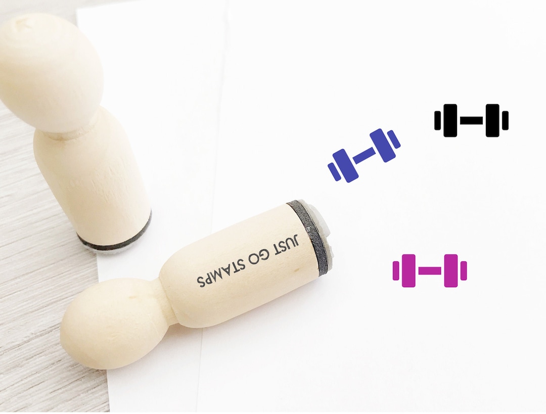 Dumbbell Rubber Stamp Φ16mm/20mm/25mm Rubber Stamp Fitness Stamp - Etsy