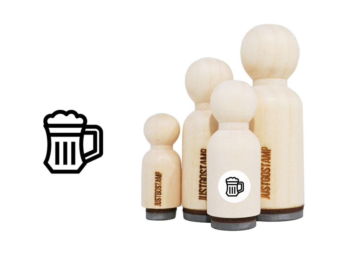 Beer Rubber Stamp - Laser Engraved Rubber Stamp for Crafting, Stamping ...