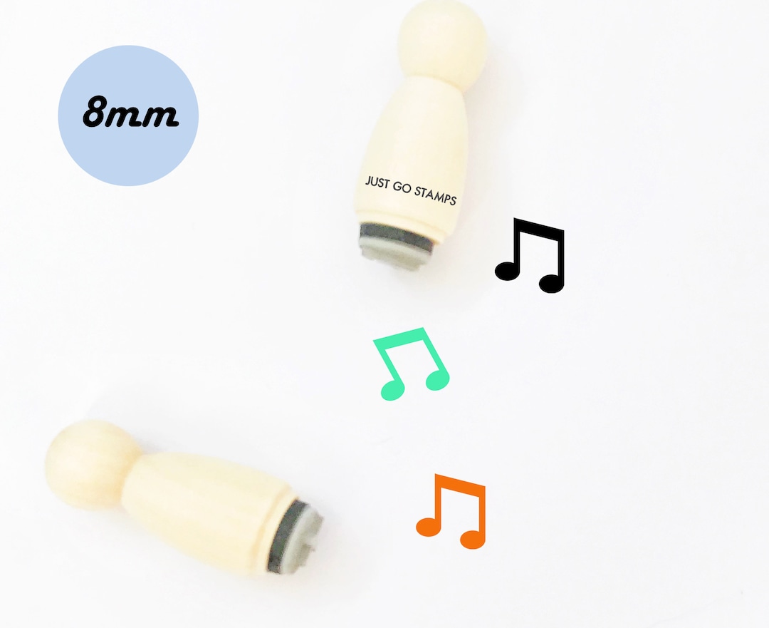 Music Note Rubber Stamp - Φ8mm Mini Stamp - Musical Stamp - Etsy