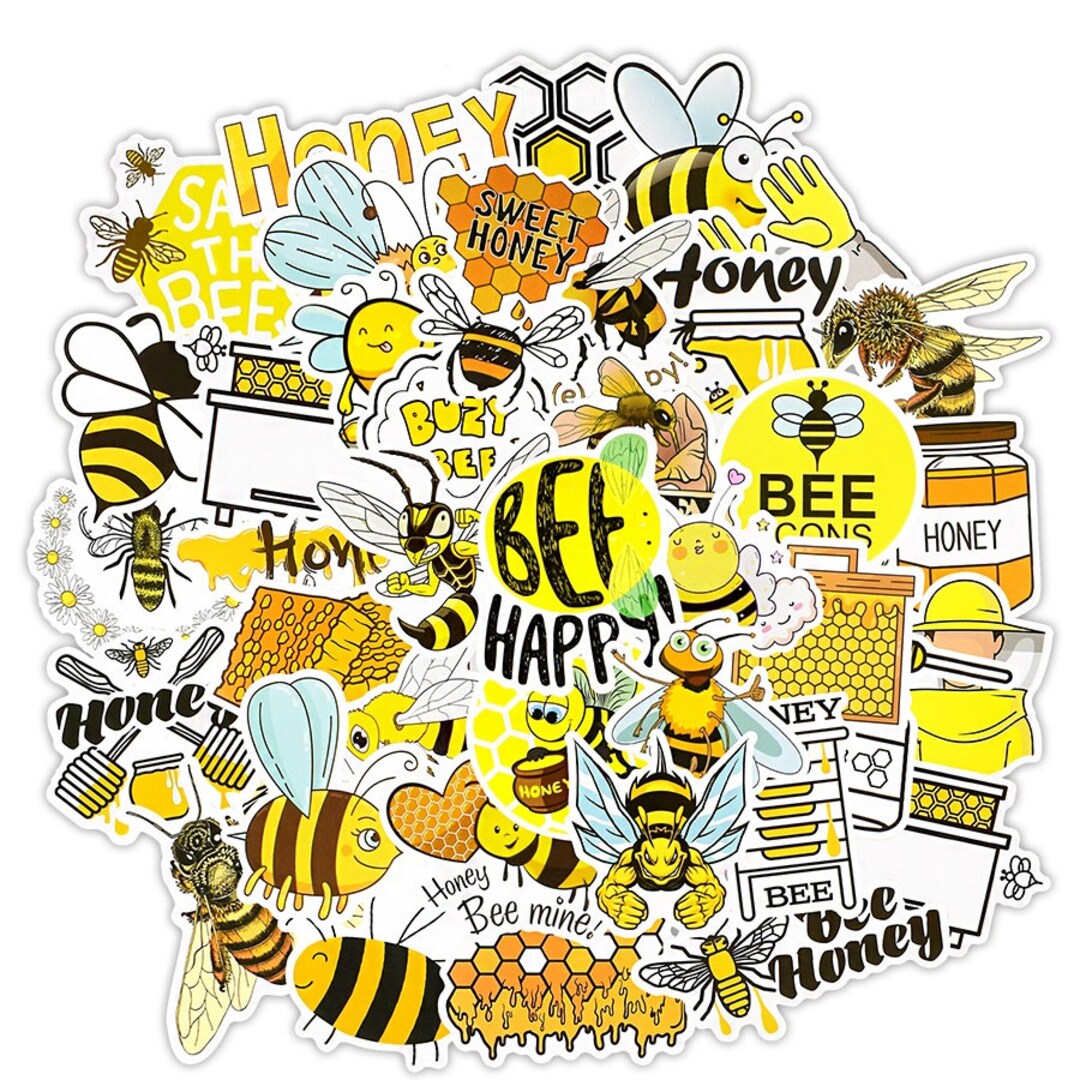 50 PCS honey Bee Stickers VSCO Cartoon Happy - Etsy