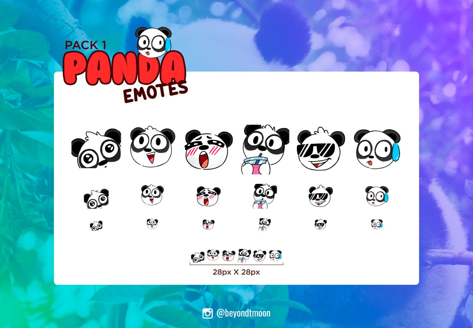 6 Cute Panda Emotes For Twitch Discord And Youtube Pack 1 Etsy España