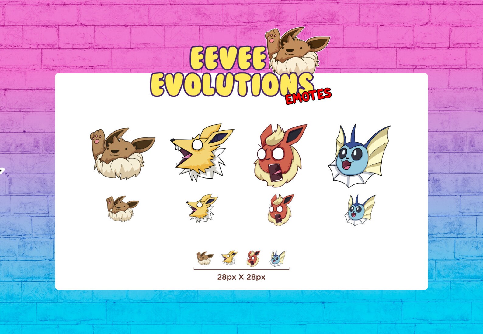 3 Eevee Evolutions 1 Eevee Emotes - Etsy