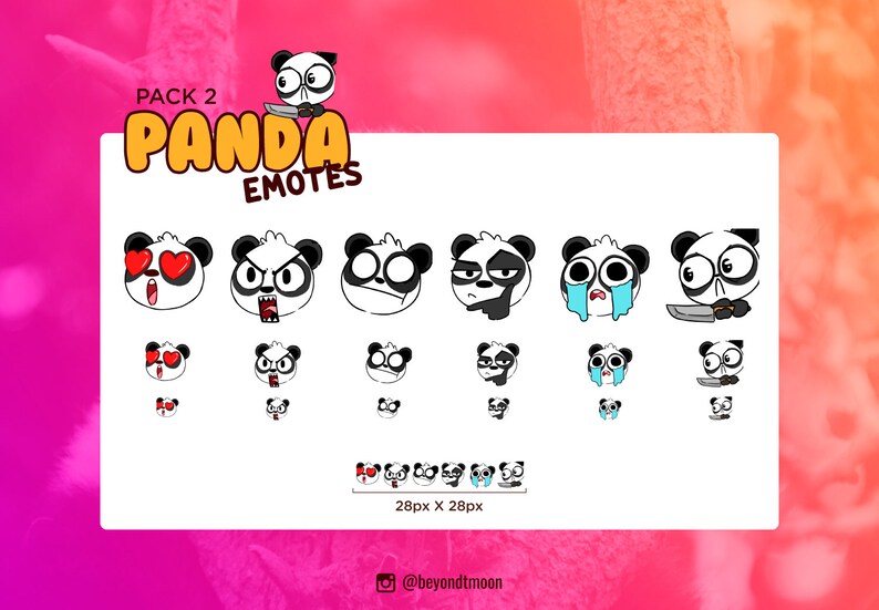 6 Cute Panda Emotes For Twitch Discord And Youtube Pack 2 Etsy