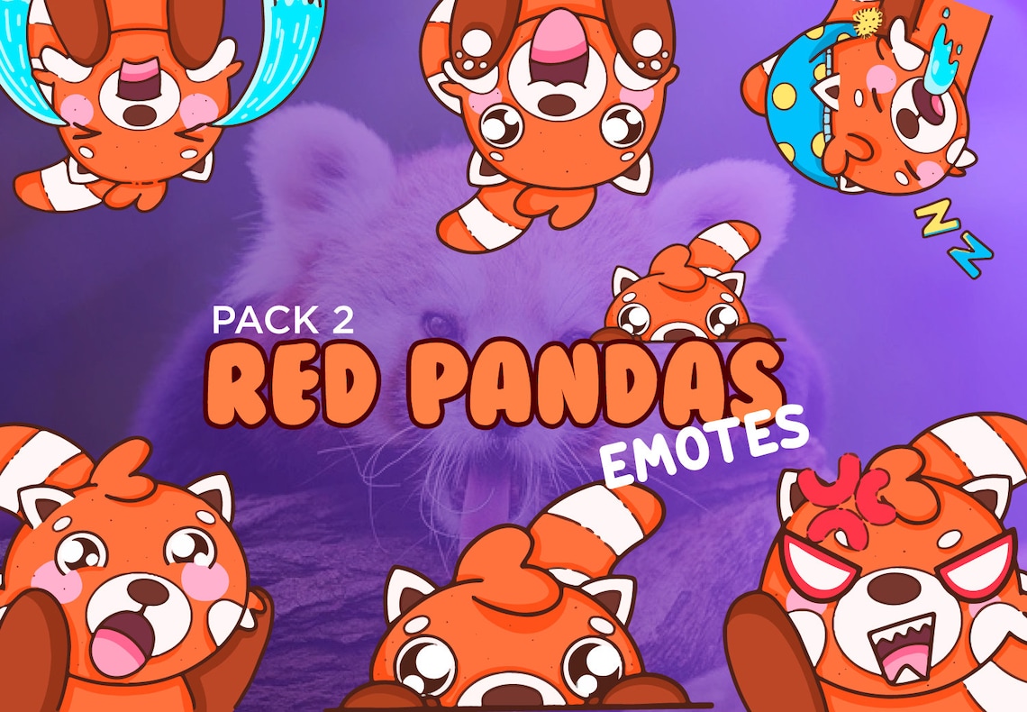 6 Cute Red Pandas Emotes For Twitch Discord And Youtube Etsy