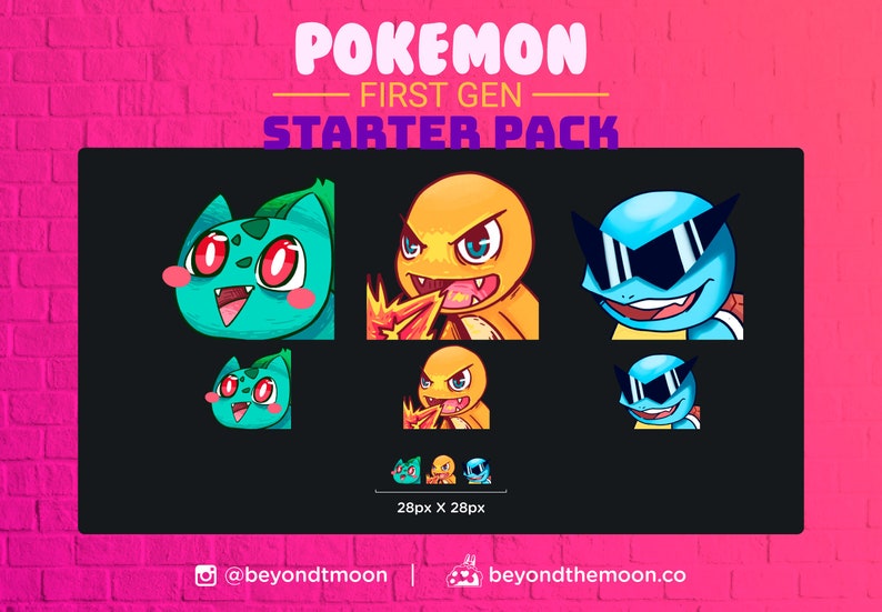 Pokemon First Gen Emotes for Twitch Youtube and Discord - Etsy España