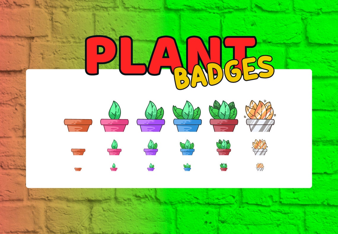 6 Cute Plants Badges for TWITCH DISCORD and YOUTUBE - Etsy