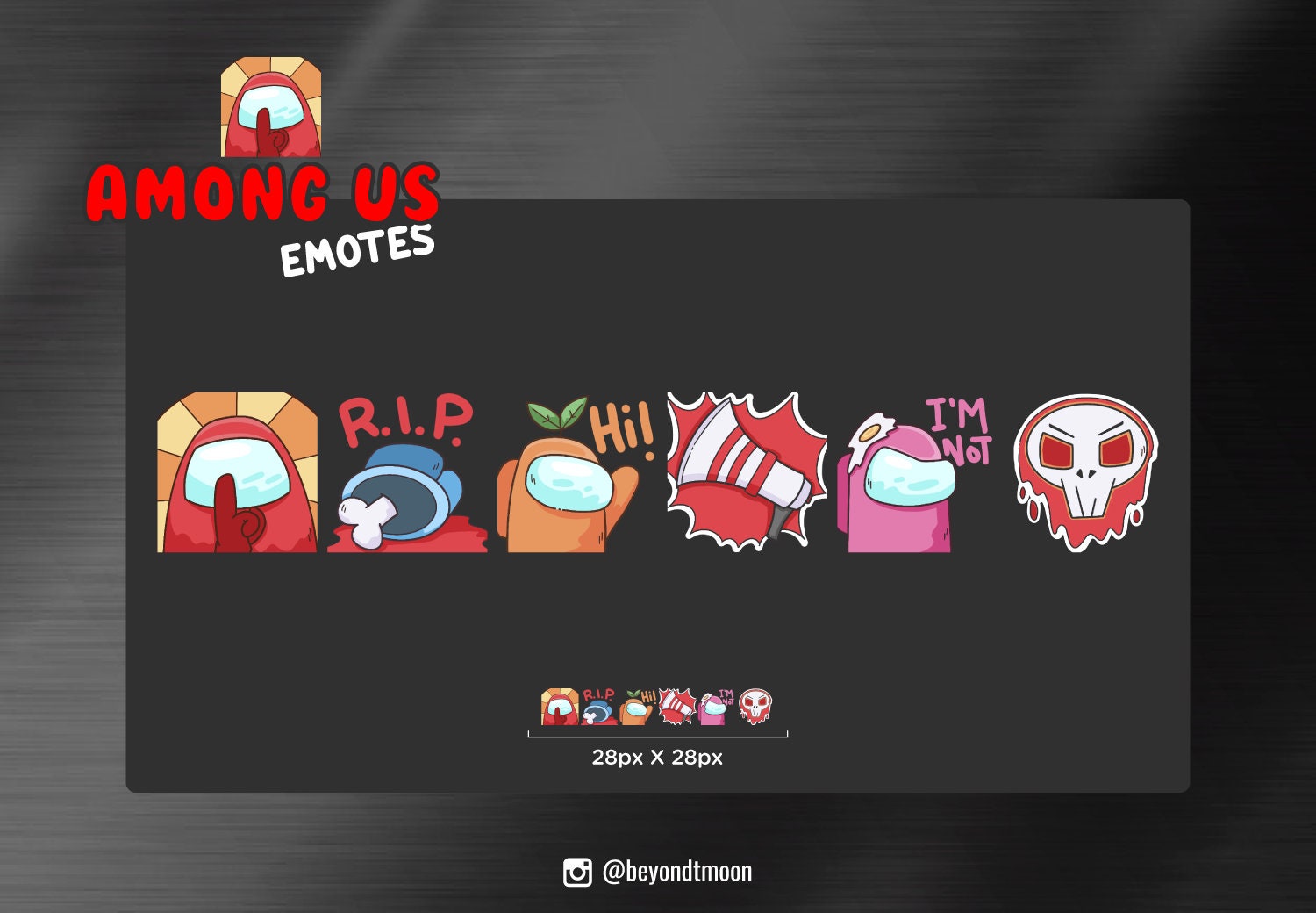 6 Among Us Emotes for TWITCH DISCORD and YOUTUBE - Etsy España