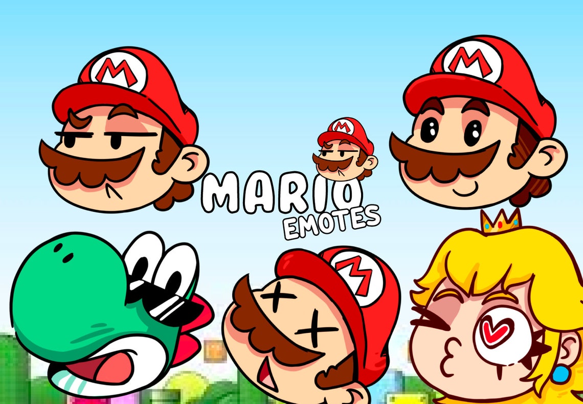 5 Mario Emotes for TWITCH DISCORD and YOUTUBE - Etsy España
