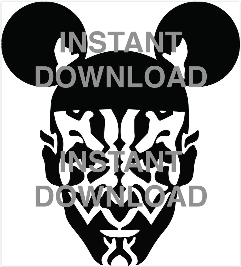 Darth Maul Mickey Ears PNG Instant Download - Cricut Silhouette Cut ...