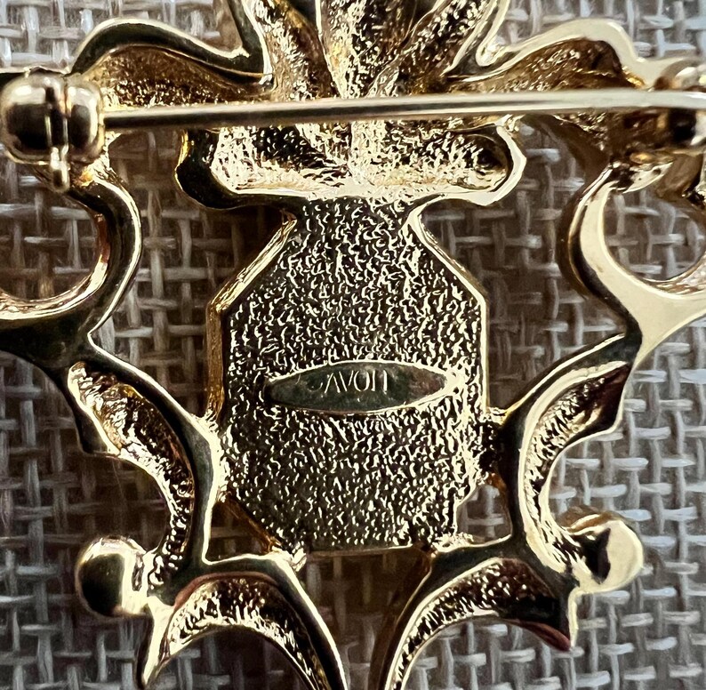 Vintage Avon Brooch 1980's, Gold Tone Victorian Style Brooch, Rice ...
