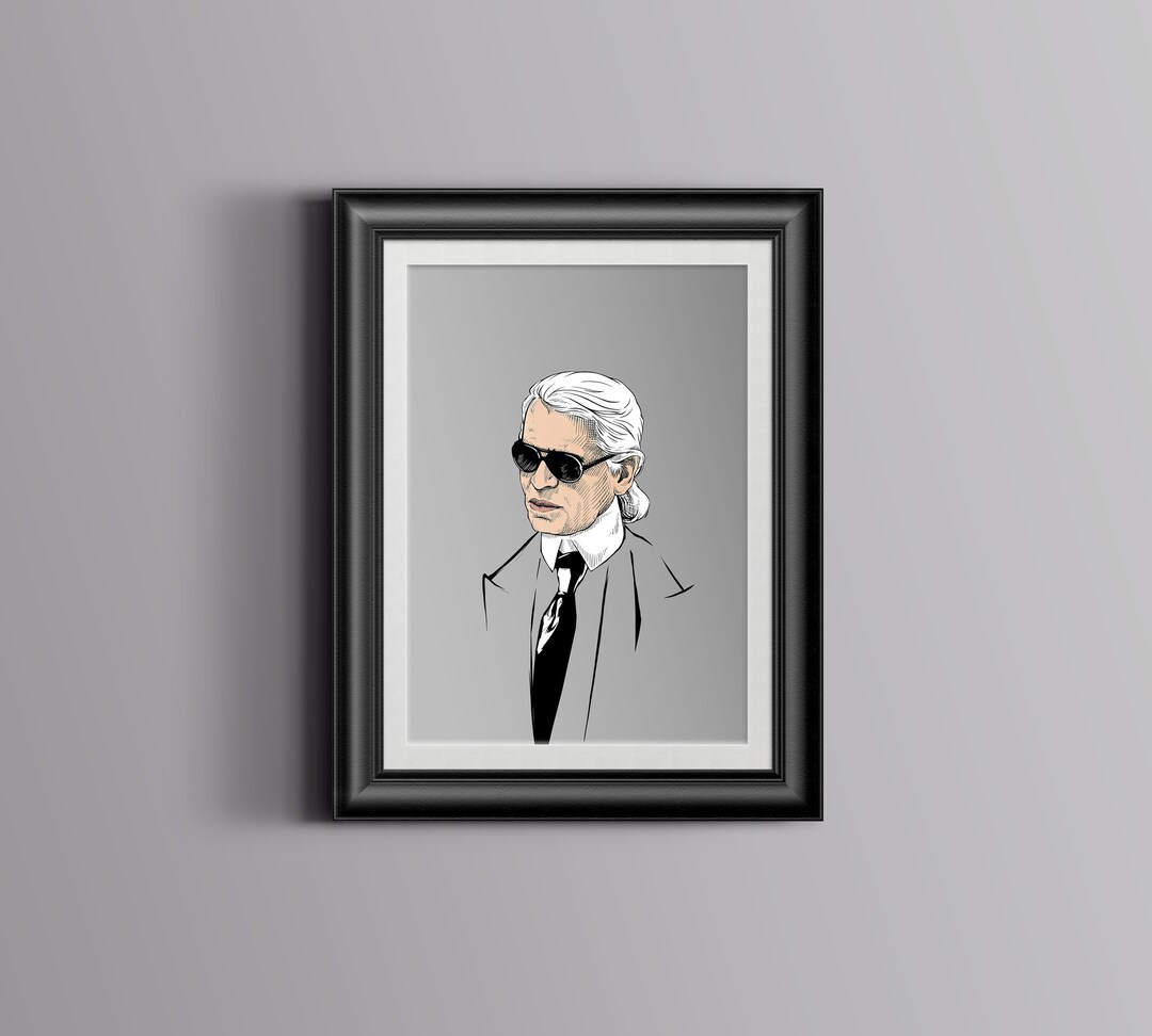 Karl Lagerfeld Print Fashionista Poster Black White Fashion Icon ...