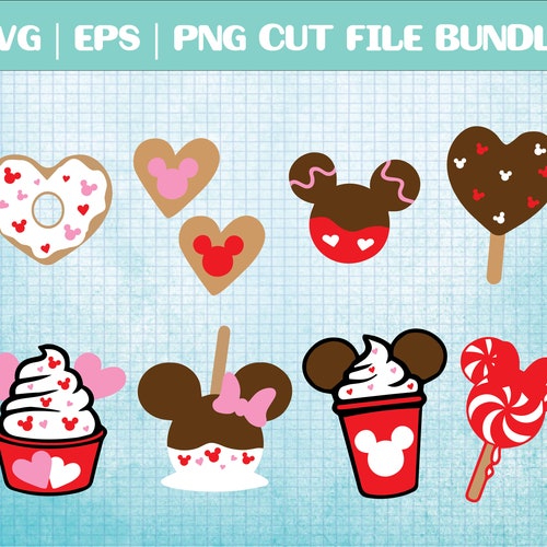 Mickey Valentine Snacks SVG EPS PNG Bundle - Etsy