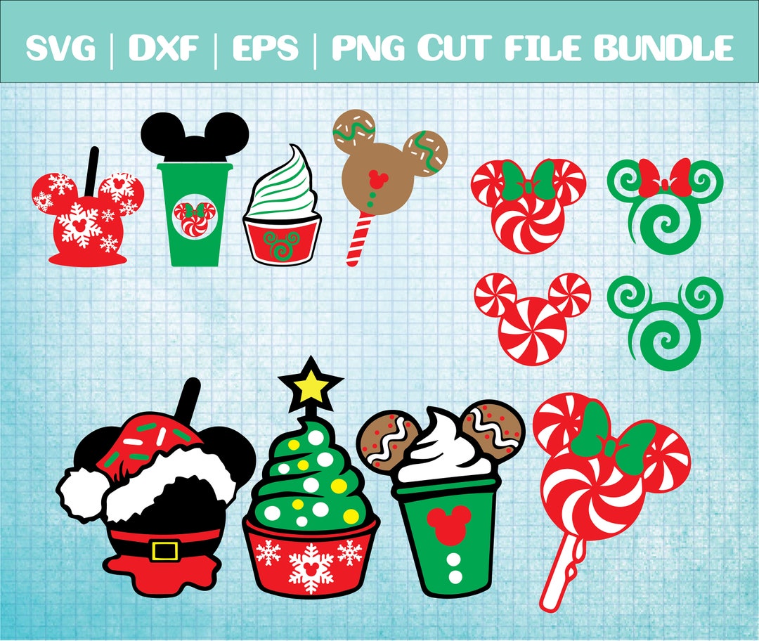 Mickey Christmas Snacks Svg Png Eps Dxf Cut Bundle - Etsy Canada