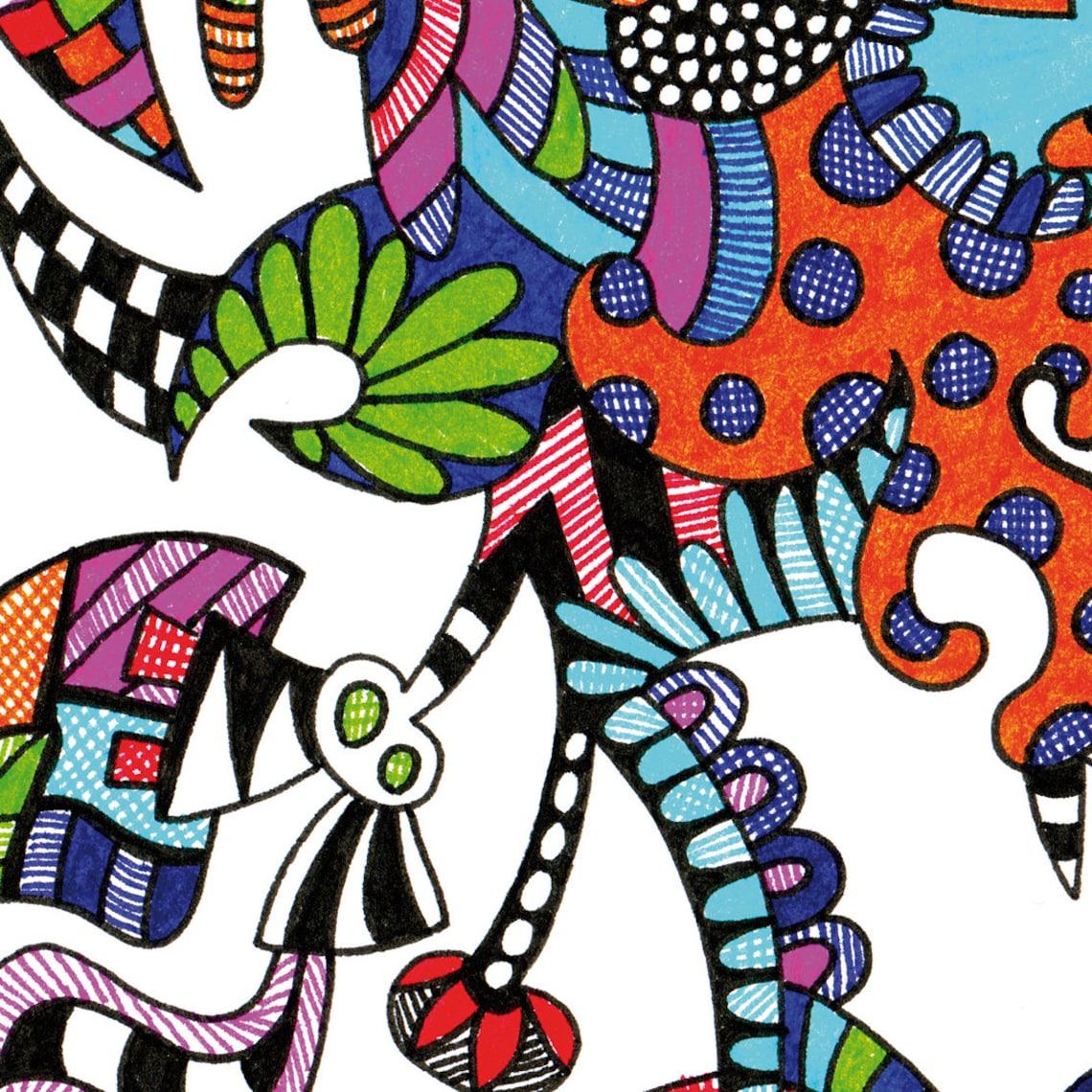 ABSTRACTE LIJN TEKENING A4 kunst Print Grafisch Patroon | Etsy