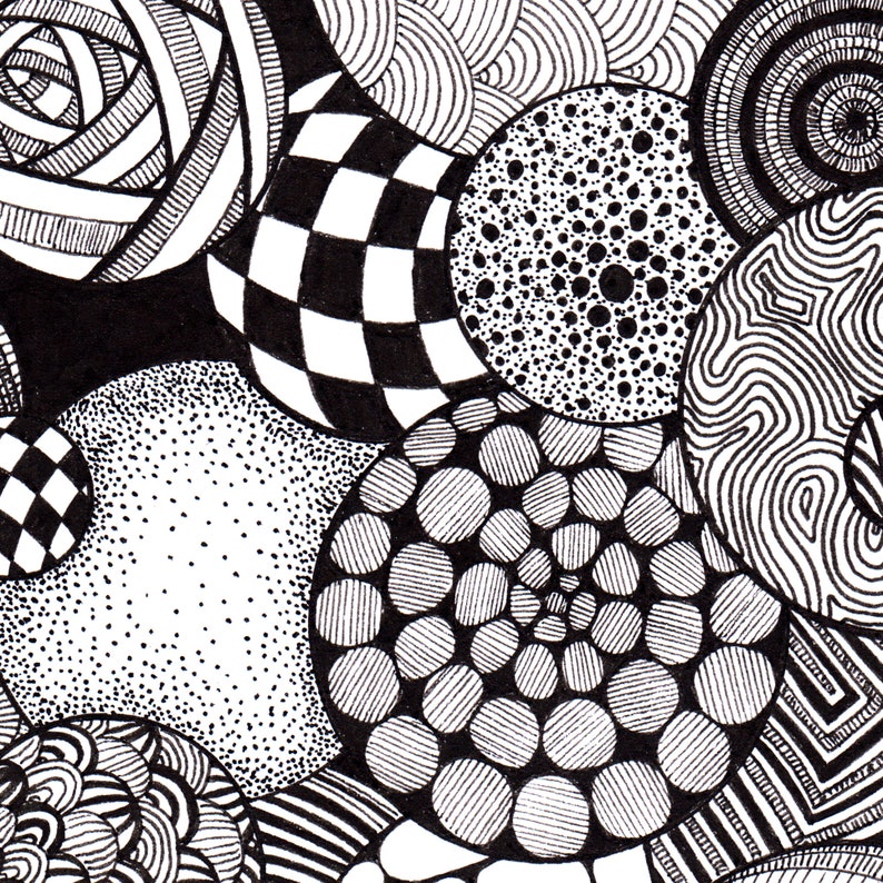 ABSTRACT SPHERE DRAWING A4 Art Print Graphic Bubble Pattern Abstract ...