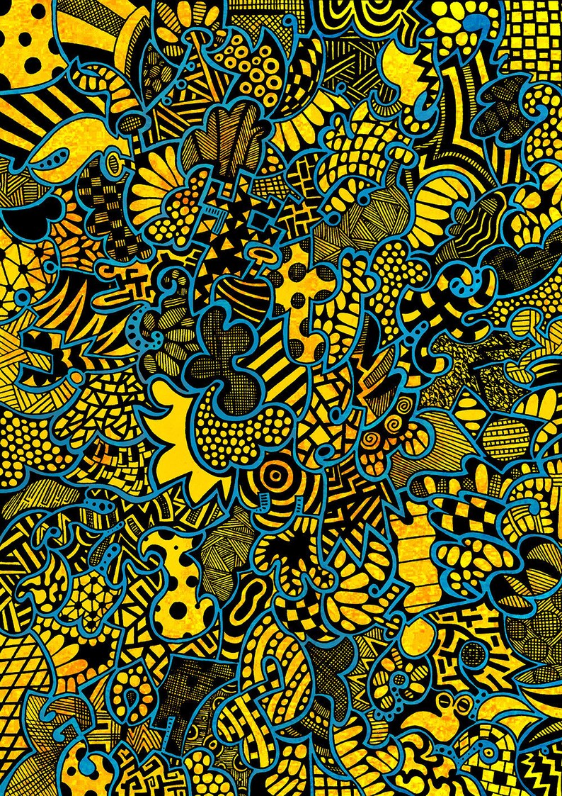 ABSTRACT LINE ART A4 Art Print Graphics Pattern Art Abstract - Etsy