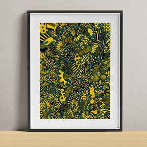 ABSTRACT LINE ART A4 Art Print, Graphics Pattern Art, Abstract Original ...