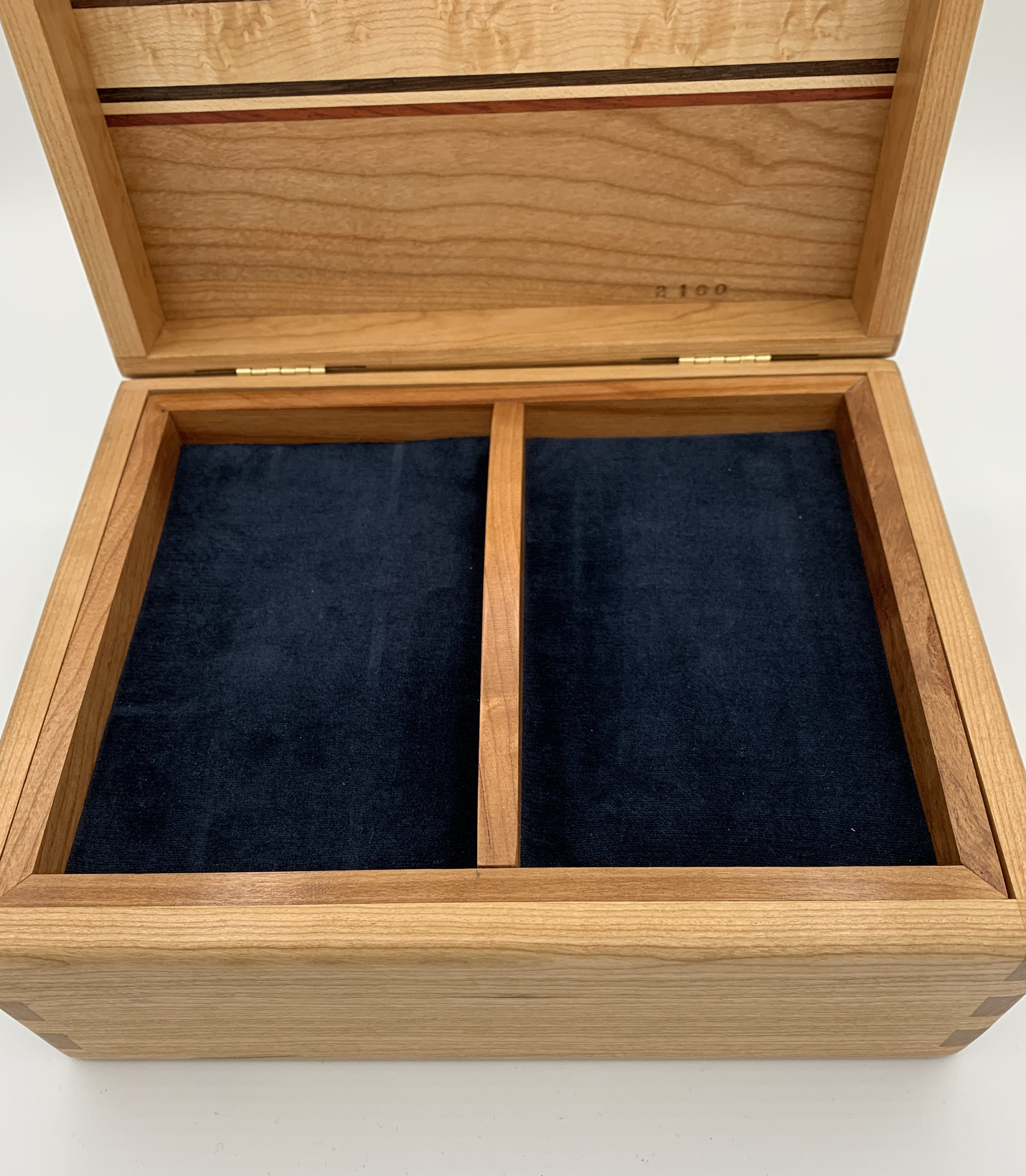 Cherry Jewelry Box With an Inlay of Birdseye Maple, Maple, Wenge and ...