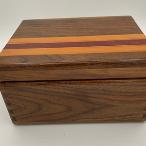 Black Walnut Jewelry Box With an Inlay of Rosa Peroba, Purpleheart, and ...