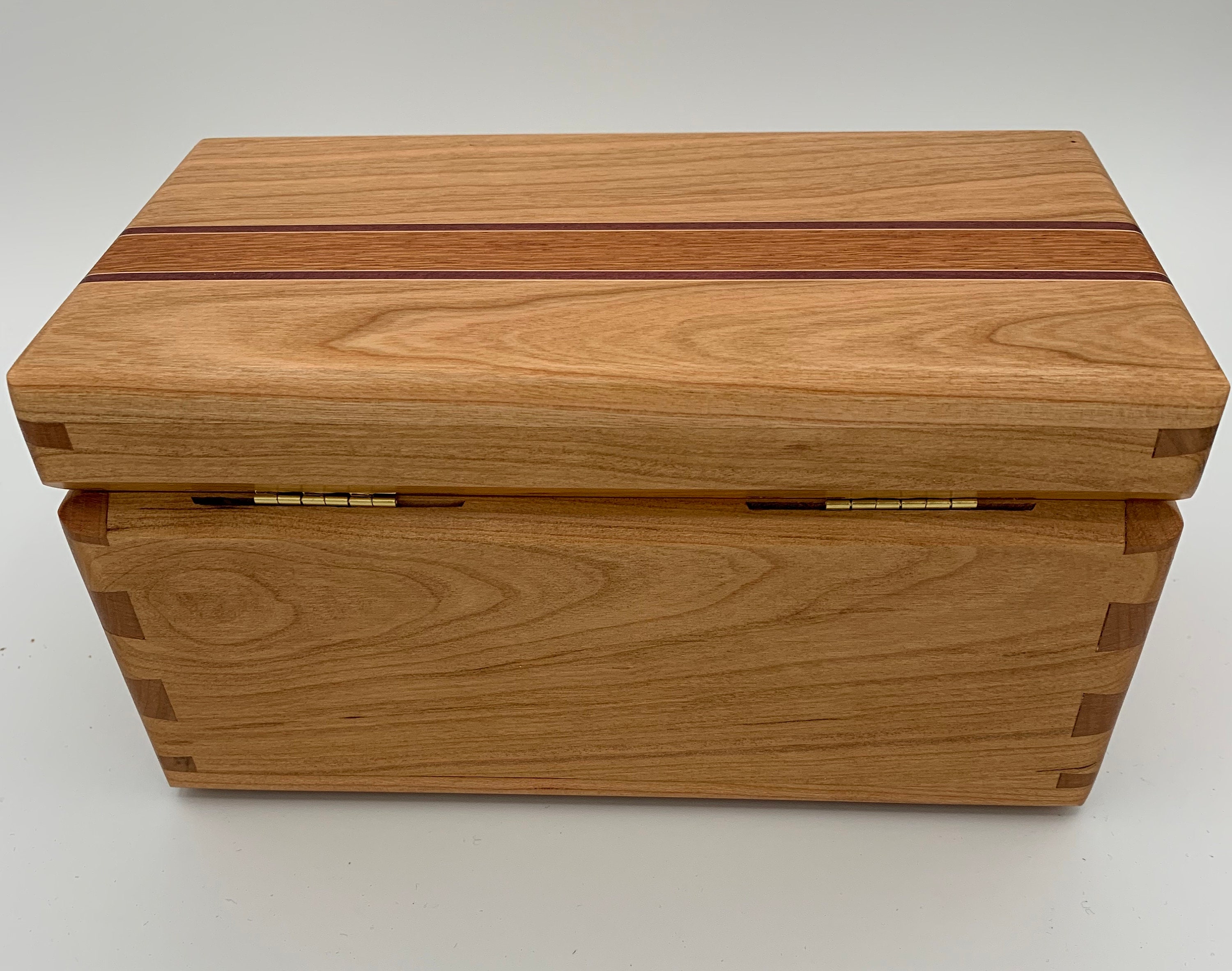 Cherry Jewelry Box With an Inlay of Lacewood, Maple and Purpleheart - Etsy