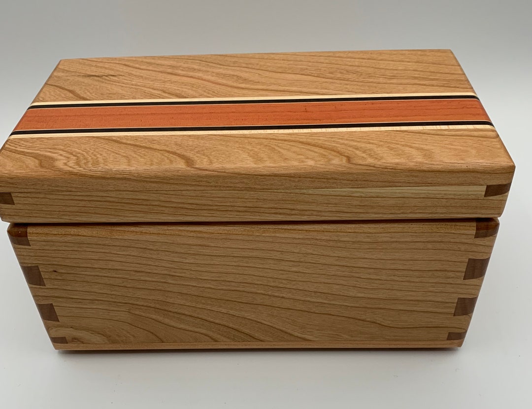Cherry Jewelry Box With an Inlay of Pink Ivory, Maple and Wenge. - Etsy