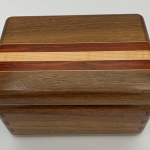 Walnut Jewelry Box With Maple and Bloodwood Inlay - Etsy