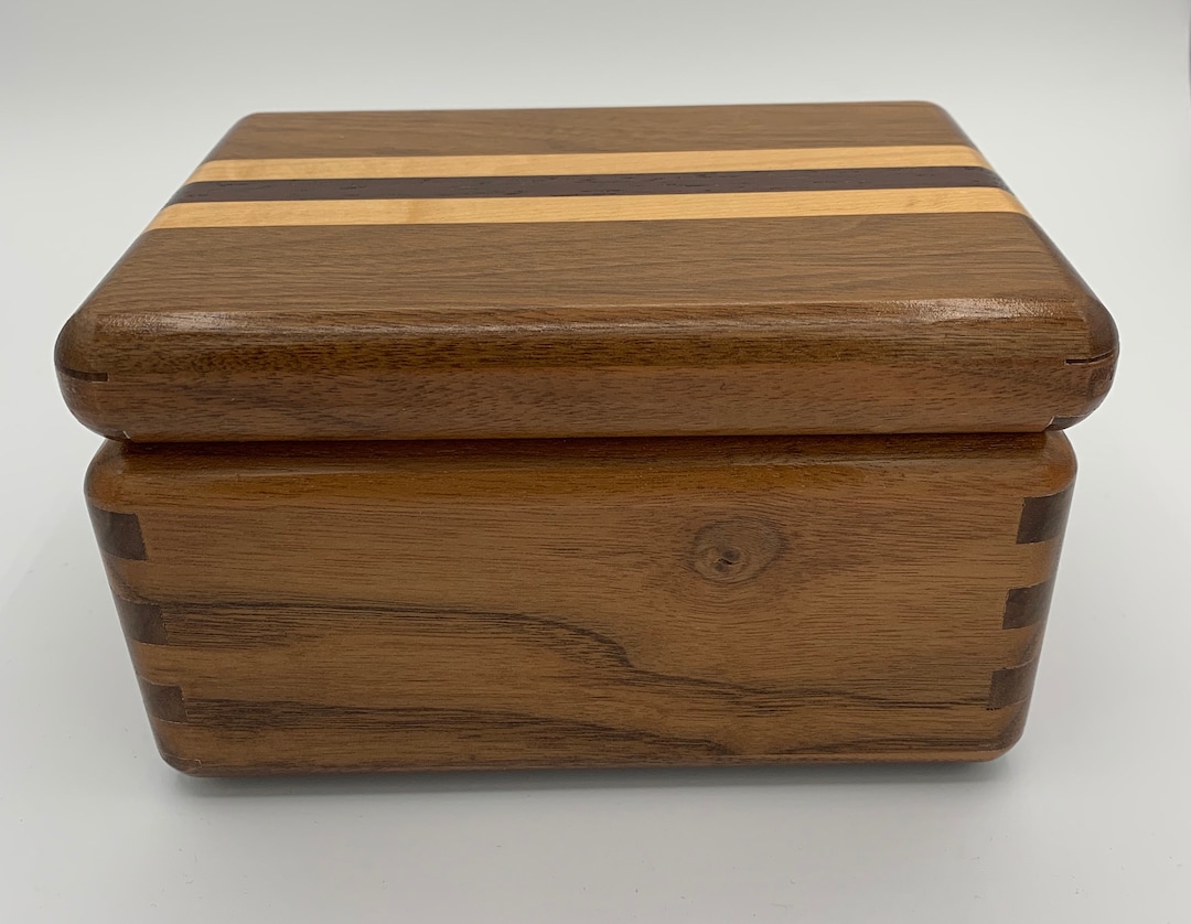 Black Walnut Jewelry Box With a Padauk and Maple Inlay - Etsy