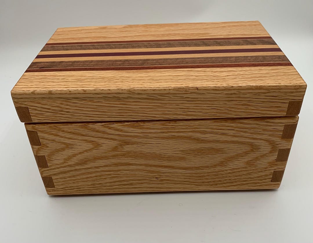 Red Oak Dovetailed Jewelry Box - Etsy