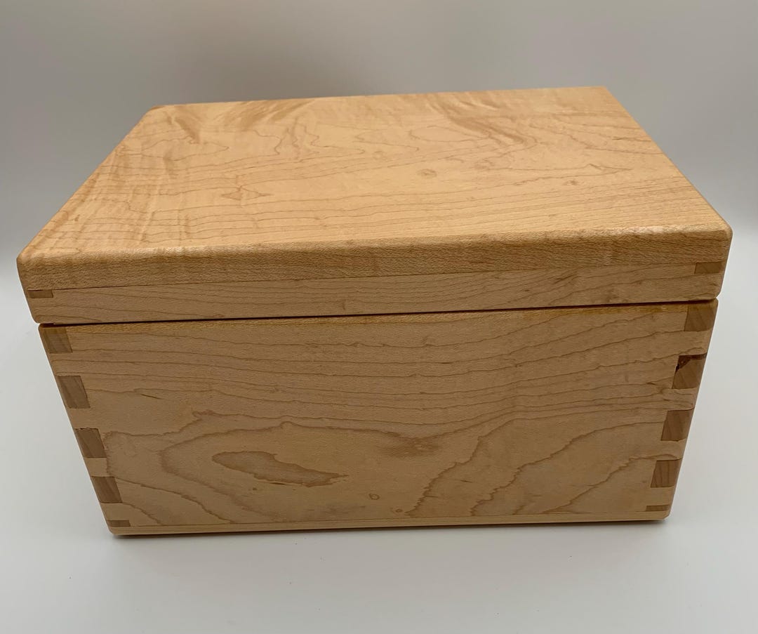 Hard Maple Dovetailed Jewelry Box With Figured Maple Top - Etsy