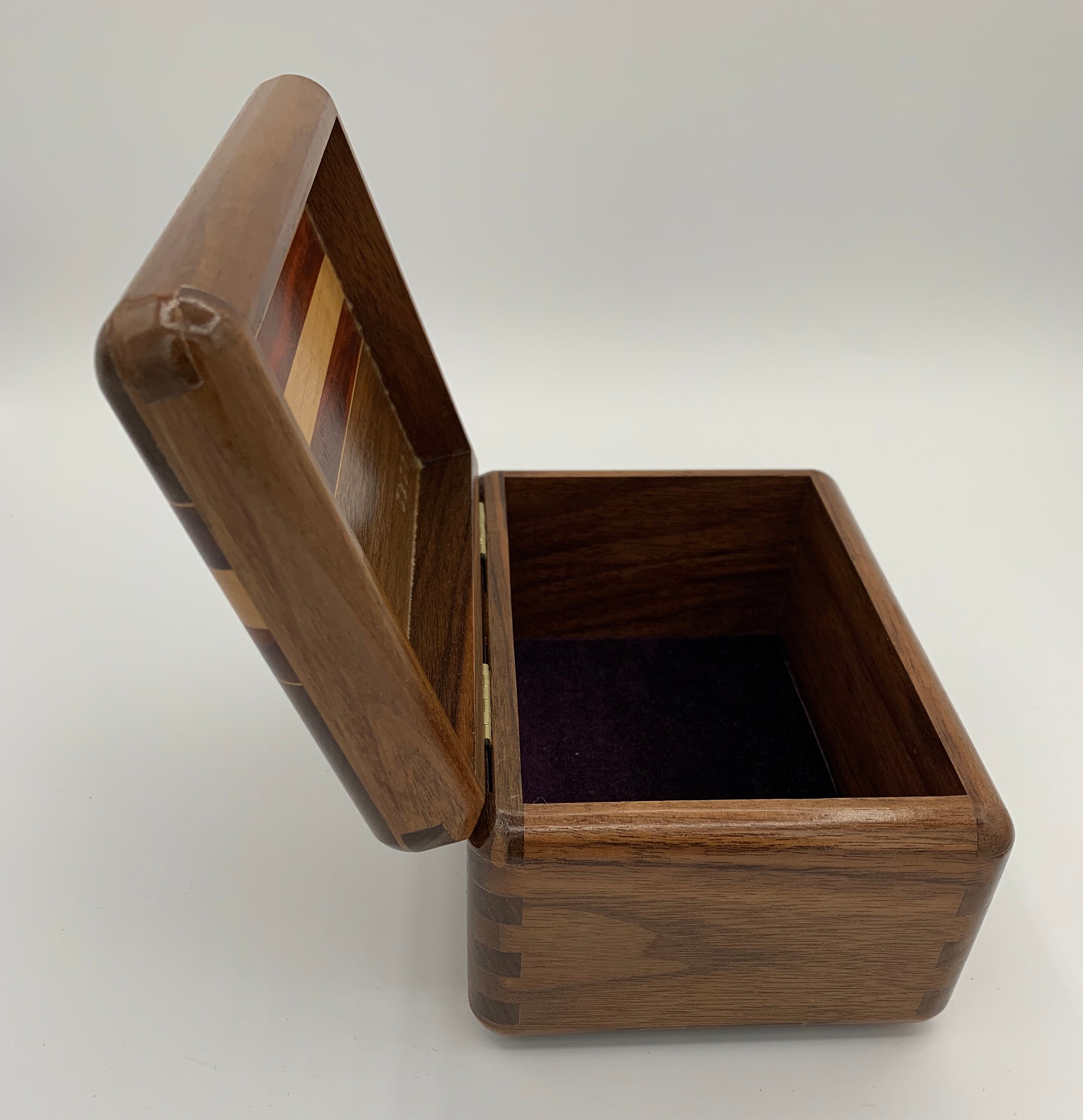 Walnut Jewelry Box With Maple and Bloodwood Inlay - Etsy