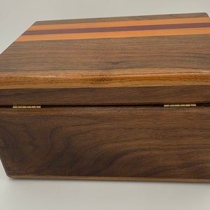 Black Walnut Jewelry Box With an Inlay of Rosa Peroba, Purpleheart, and ...