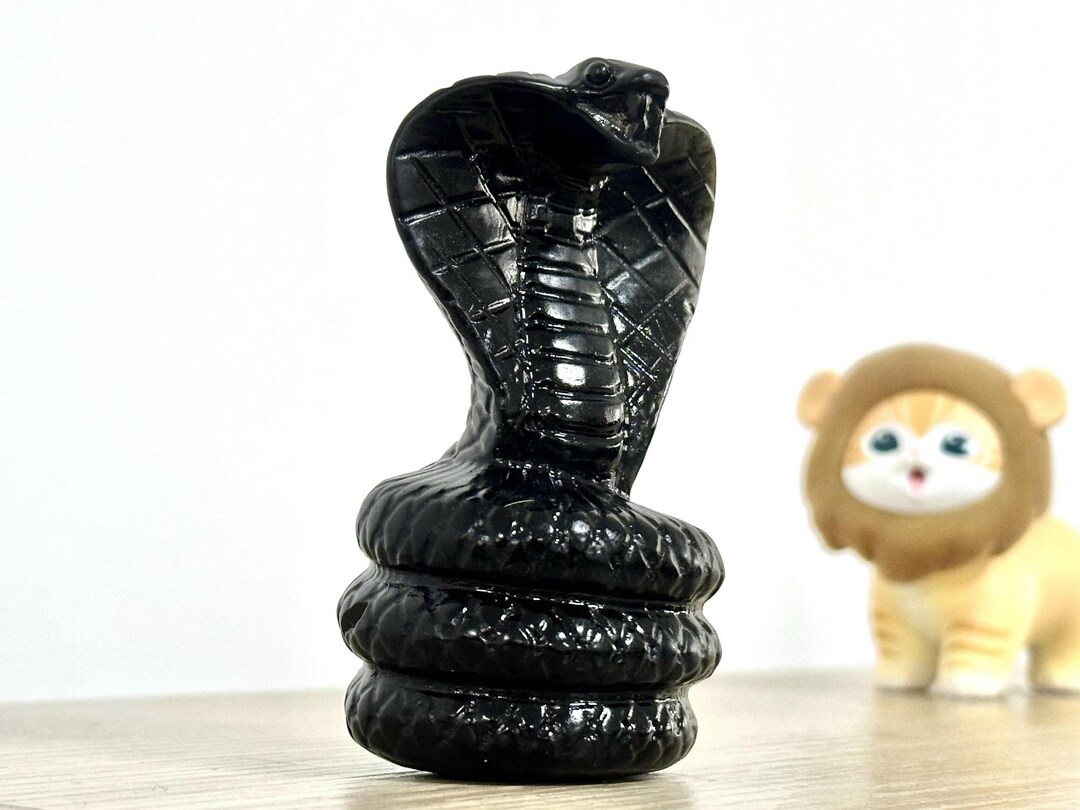 Obsidian Snake Carving: Reiki Healing Crystal Decor (3.2") - Etsy