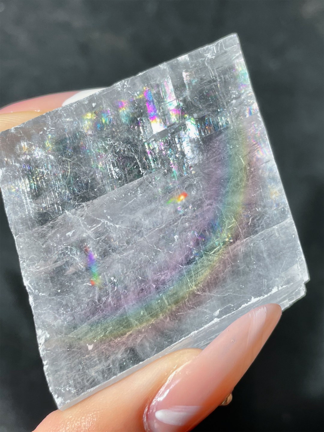 50g+ Natural Optical Calcite Cube With Rainbows Raw Stone ,high Quality ...