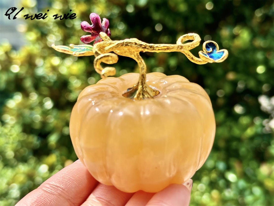 2.4" Natural Geode Stone Hand Carved Pumpkin,crystal Quartz Skull ...