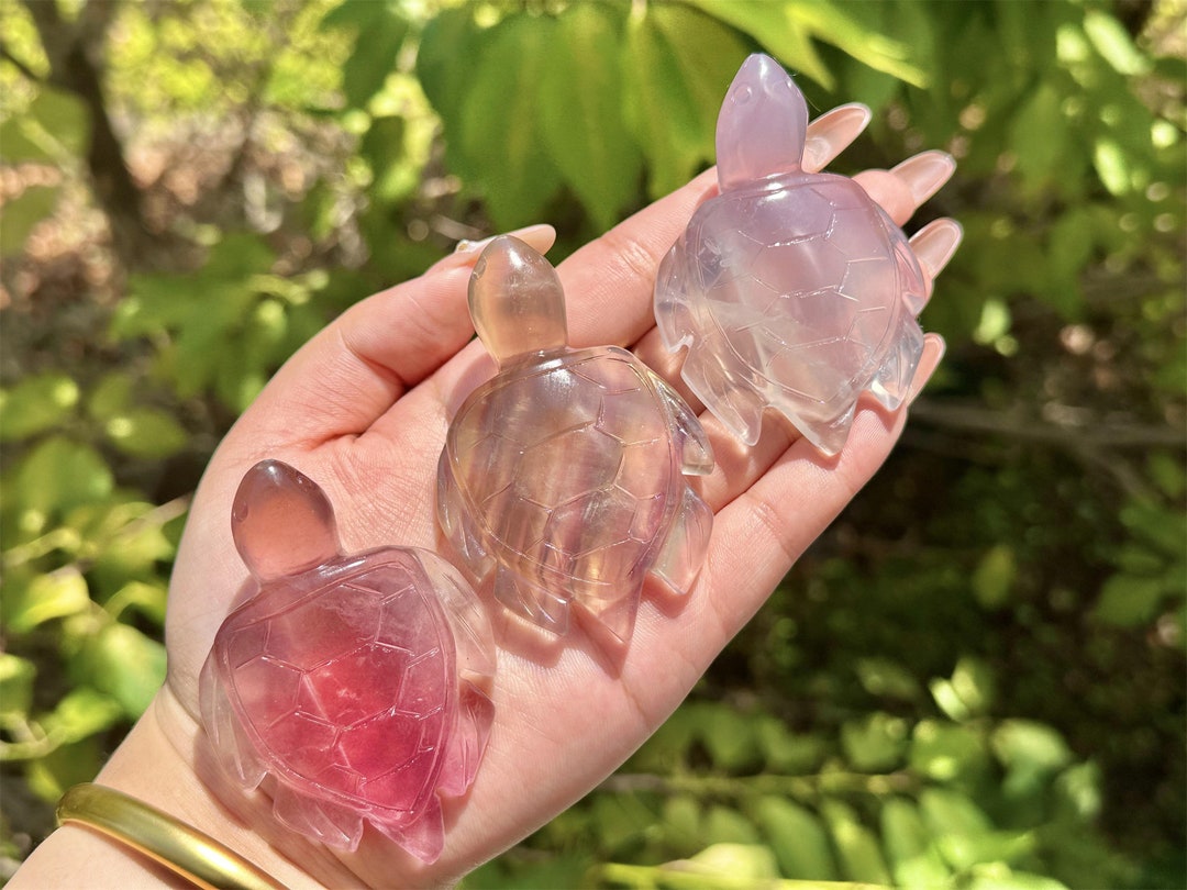 2" Natural Fluorite Hand Carved Sea Turtle,crystal Quartz Turtle,sea ...