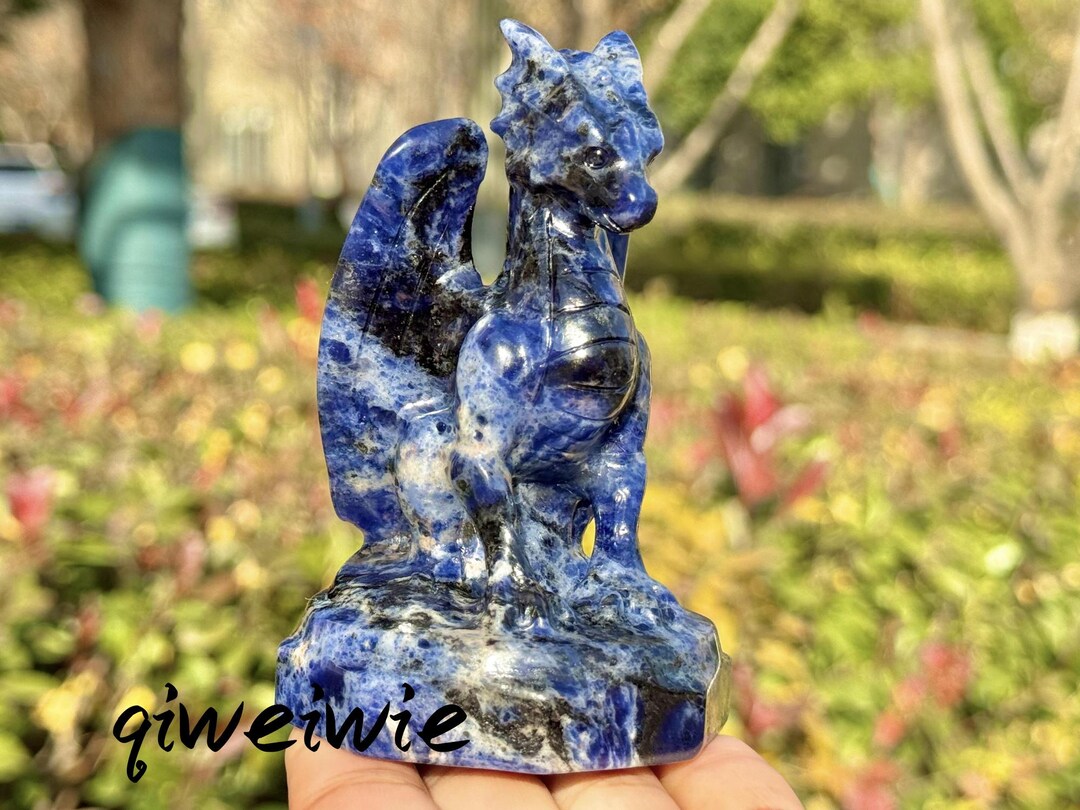 4" Natural Sodalite Hand Carved Gargoyle,crystal Quartz Elf,gargoyle ...