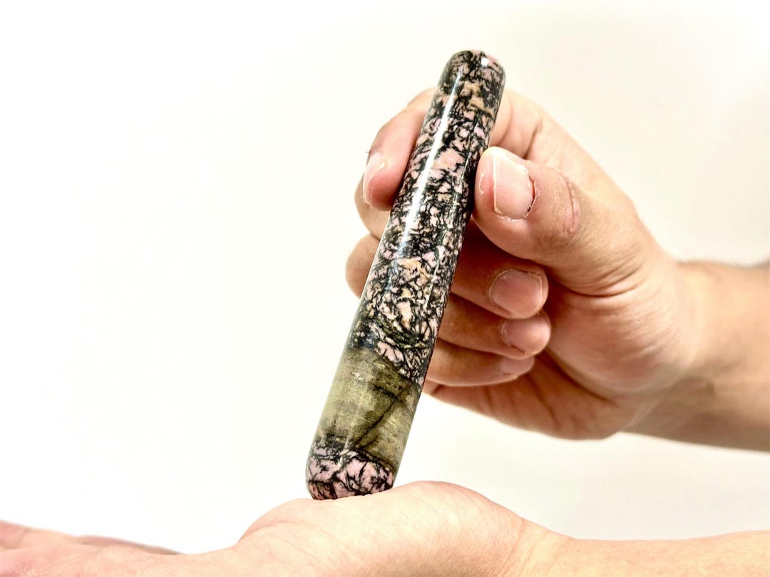4.2inches Natural Rhodonite Hand Carved Massage Stick,quartz Crystal ...